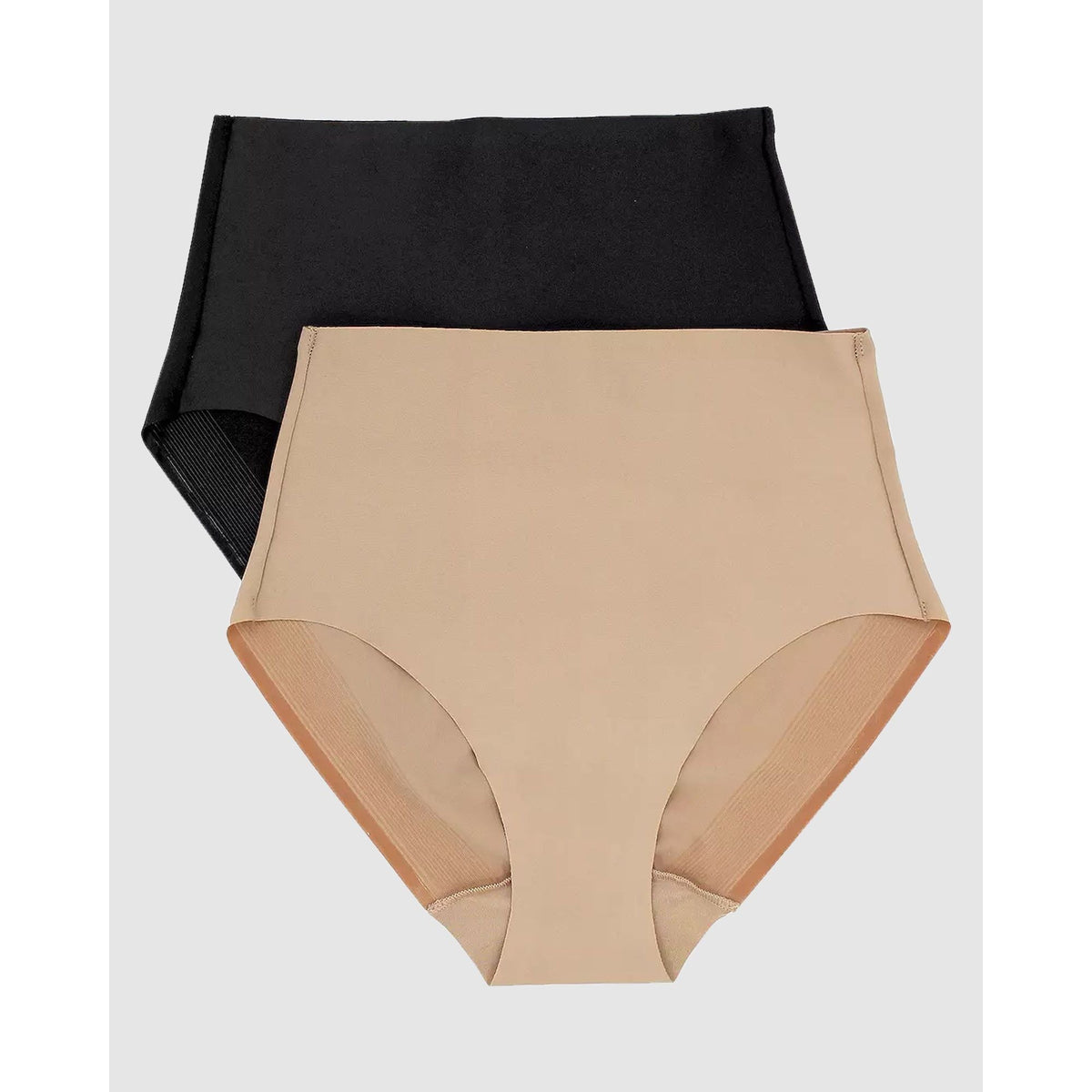 Light Shaping High Waist Everyday Shapewear Brief-Black/Warm Beige (Pa